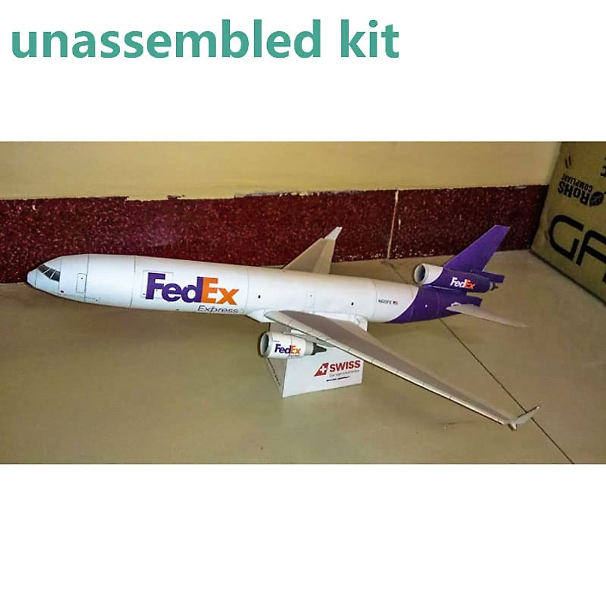 DBEIXIWEI 1:100 Scale FedEx MD-11 Air Plane 3D Paper Model Plane Paper Model Aircraft Unassembled Kit