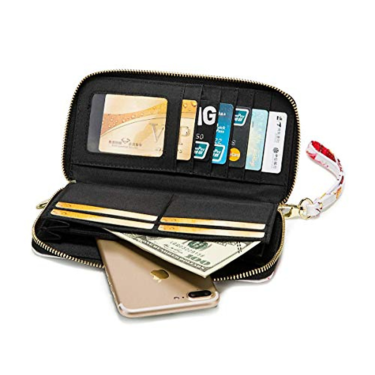 LOVESHE Women wallet RFID Blocking Purse Credit Card Clutch Zip Around Phone Clutch Large Travel Purse Wristlet Bohemian(LBH)
