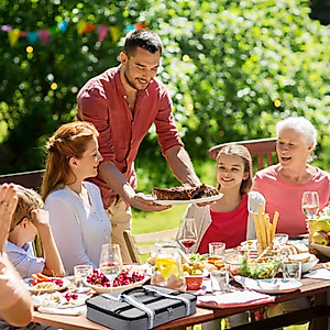 FoldTier Glass Casserole with Casserole Carrier 9 x 13 Inch Glass Baking Dish with Lid Insulated Bag for Hot or Cold Food Deep Casserole Dish for Oven for Potluck Party Picnic Cookouts