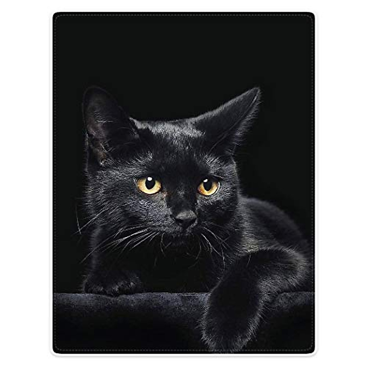 HommomH 60"x80" Blanket Soft Fluffy Flannel Fleece Throw Black Cat