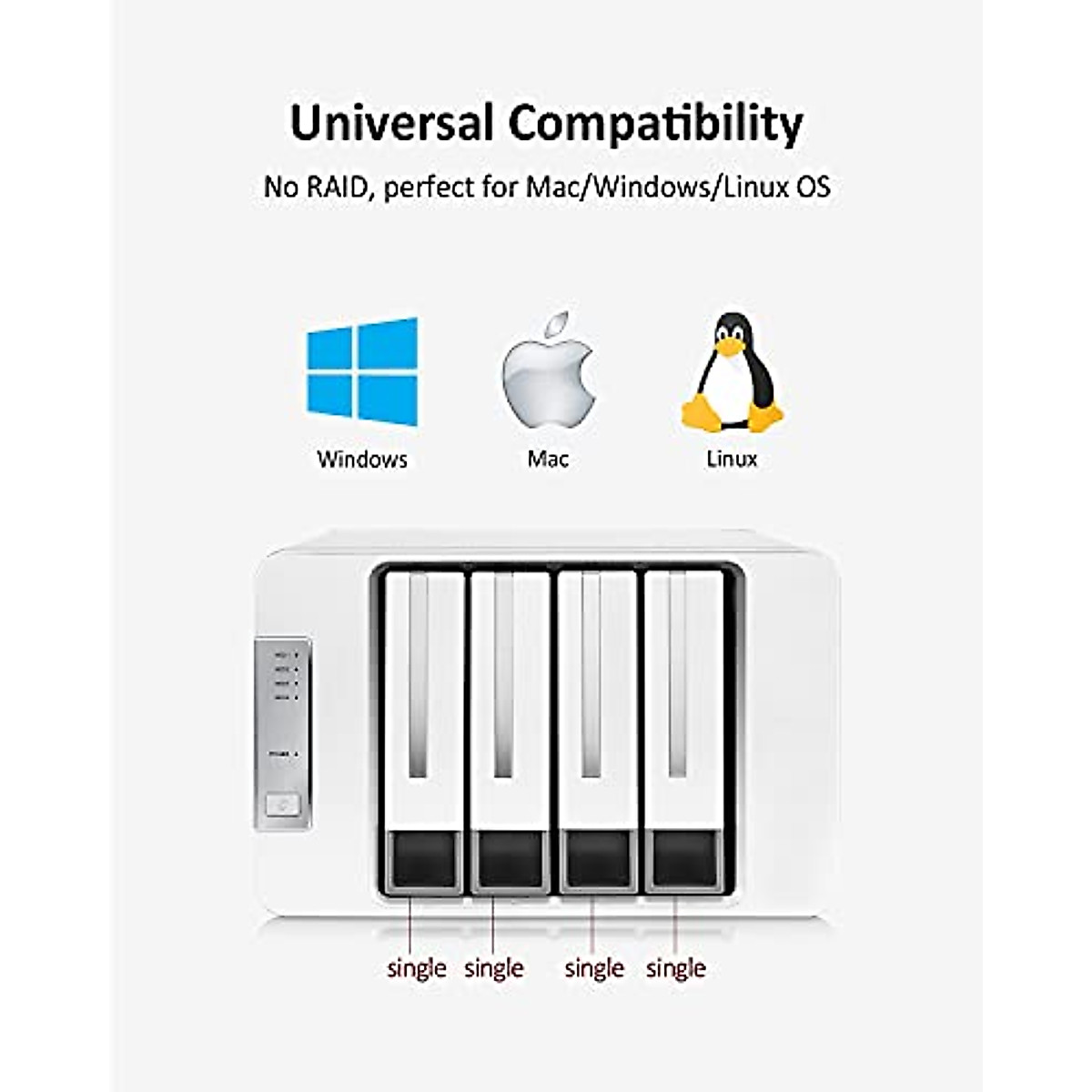 TERRAMASTER D4-300 USB 3.1(Gen1) Type-C Storage External Hard Drive Enclosure Hot Swappable (Diskless)