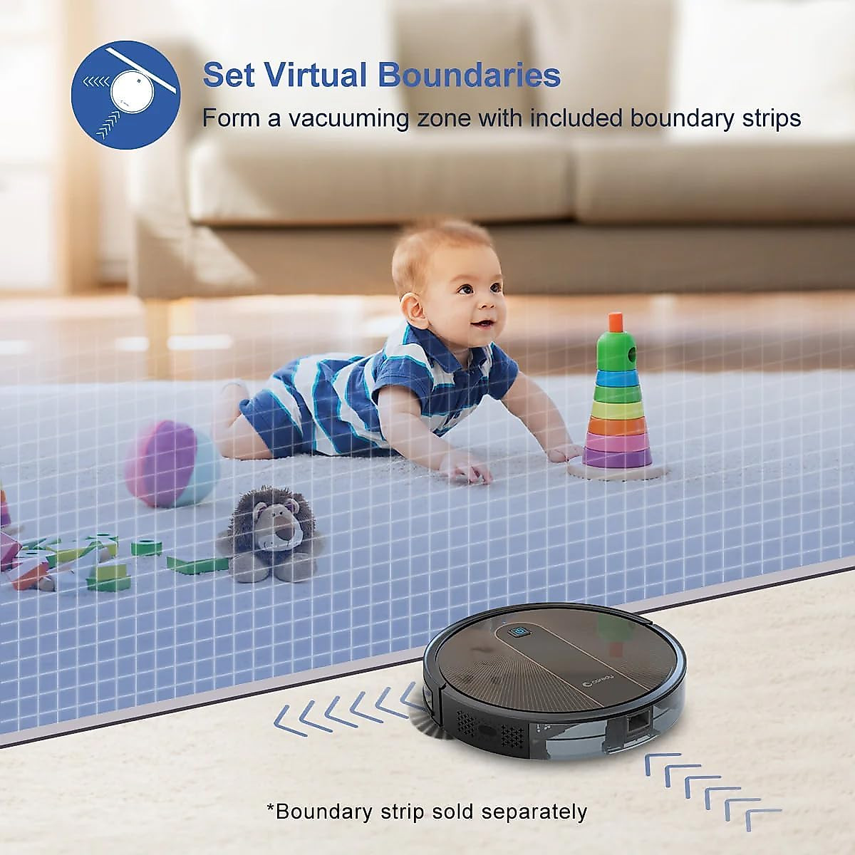 Coredy R750 Pro Robot Vacuum and Mop Combo, 2700Pa Max Suction, Ultrasonic Detection Boost & Avoidance, Compatible with Self Empty Station, Smart AI Dynamic Navigation Robotic Vacuums for Carpet