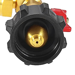 Joywayus QCC1 Propane Refill 90° Elbow Adapter with Control Ball Valve LP Gas Refill Fits for All Camping Grill 1LB Tank Cylinder
