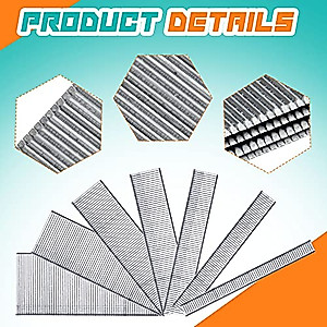 2800 Pieces Brad Nails Nail Gun Nails Finishing Nails Small Nails 18 Gauge Brad Nails for Molding Cabinetry Building Assembly, 2/5 Inch, 5/8 Inch, 3/4 Inch, 1 Inch, 1-1/4 Inch, 1-1/2 Inch, 2 Inch