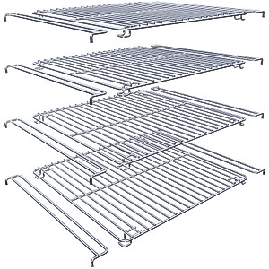 Hisencn Cooking Grate for Masterbuilt Smoker 30 Inch, 4 PCS 13.3" x 13.6" Smoking Racks for Masterbuilt Propane Smoker 20051311, MB20052318, Masterbuilt Pro Smoker MB26050412 with Cooking Rack Support