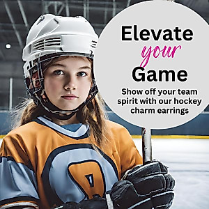 Hockey Earrings, Hockey Jewelry, Ice Hockey Earrings, Hockey Gifts, Hockey Charm Earrings, Gift for Female Hockey Players, Moms and Fans