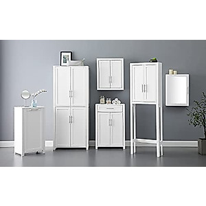 Crosley Furniture Savannah Wall Mounted Bathroom Mirror and Medicine Cabinet, White