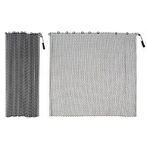Copgge Fireplace Mesh Screen Curtain 2 Replacement Black Metal Hanging Mesh Curtain Fireplace Spark Guard Iron Mesh Fireplace Cover Fireplace Safety Mesh 24" High X 24" Wide with Pulls