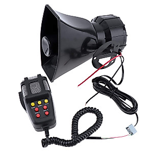 ePathChina 100W 7 Tone Sound Car Siren With Mic PA Speaker System, Vehicle Motorcycle Alarm Horn Loudspeaker Emergency Sound Amplifier- Hooter/Ambulance/Traffic Sound