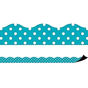 Teacher Created Resources Teal Polka Dots Magnetic Border (TCR77257)