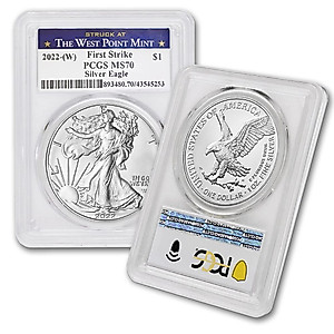 2022 (W) 1 oz American Silver Eagle MS-70 (First Strike - Struck at the West Point Mint) $1 MS70 PCGS