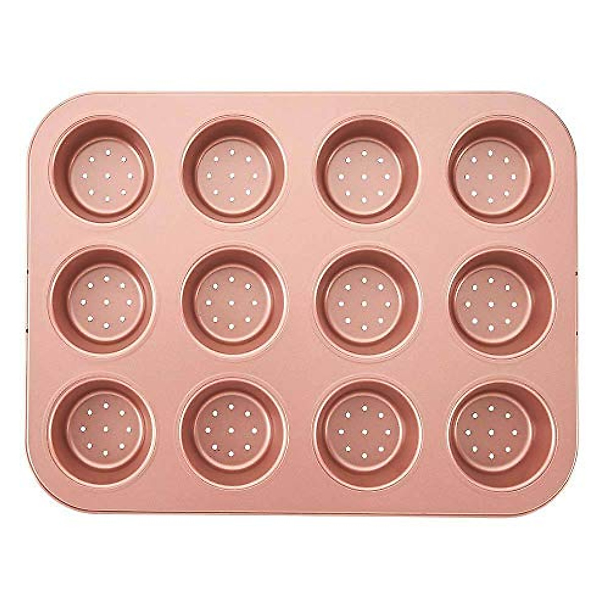 Wiltshire Rose Gold 12 Cup Mini Quiche and Pastry Pan, PFOA PTFE Free, Perforated Sheet Bakeware, Traybake Baking Tin, Non-Stick Coating, Robust Baking Tray, Rectangular, 35x26x2.8cm