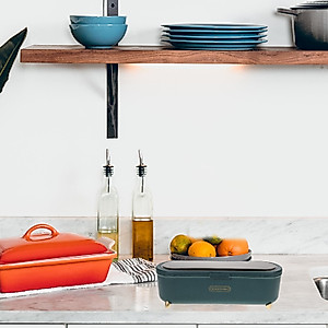 Hemoton Kitchen Utensil Holder Flatware Tray with Lids Plastic Cutlery Storage Box Kitchen Cutlery Utensil Drawer Organizer with Cover Silverware Countertop Storage Containers (Green)