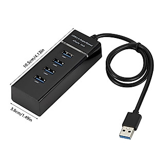 CUJUX USB3.0 Extender Multi-Port USB 1 to 4 Cable Adapter Laptop Hub Docking Station 4-Port Hub with 5Gbps Data Transmission Speed (Color : White)