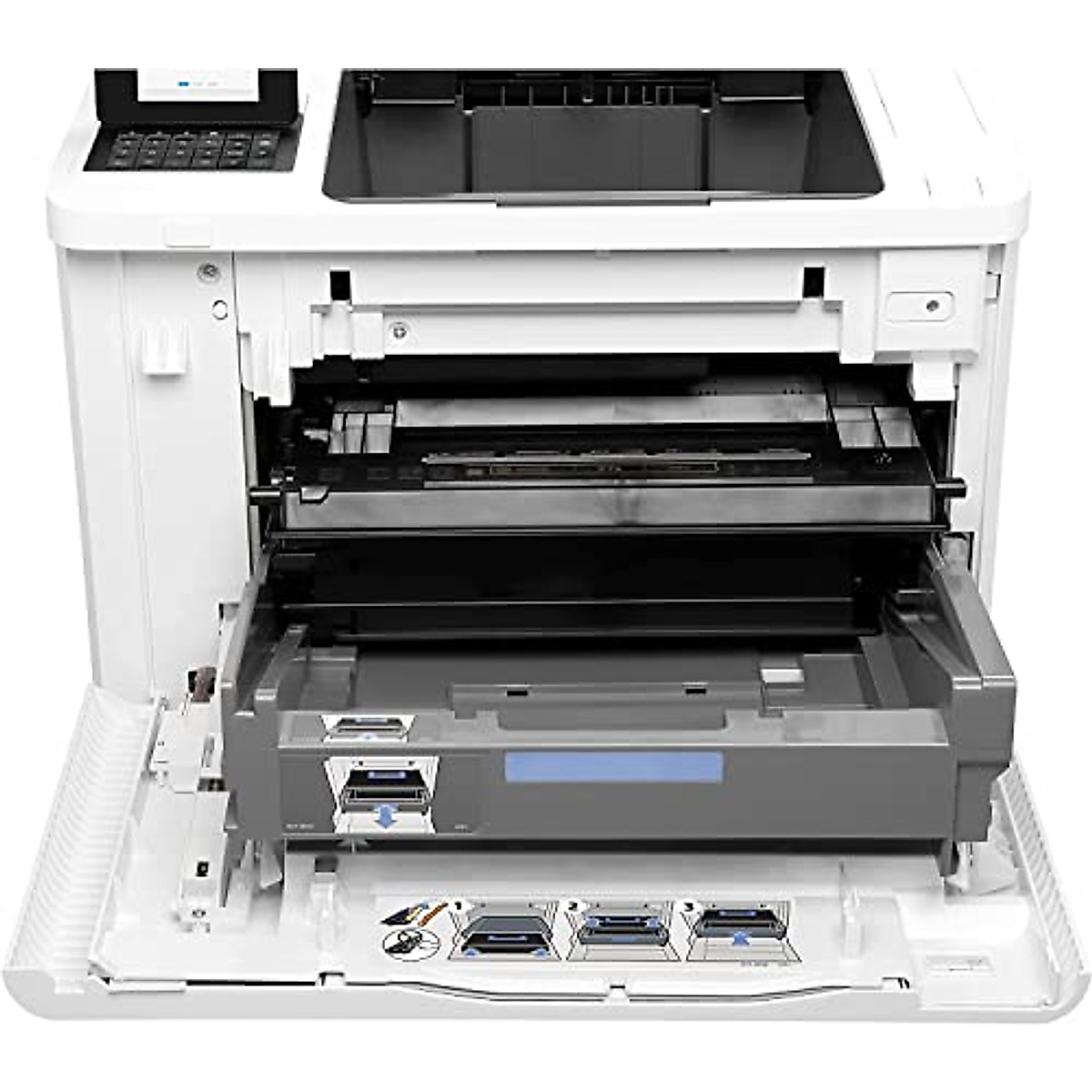 HP Laserjet Enterprise M608n Single-Function Wired Monochrome Laser Printer, White - Print only - 2.7" LCD, 65 ppm, 1200 x 1200 dpi, USB and Ethernet Connectivity, Manual Duplex Printing