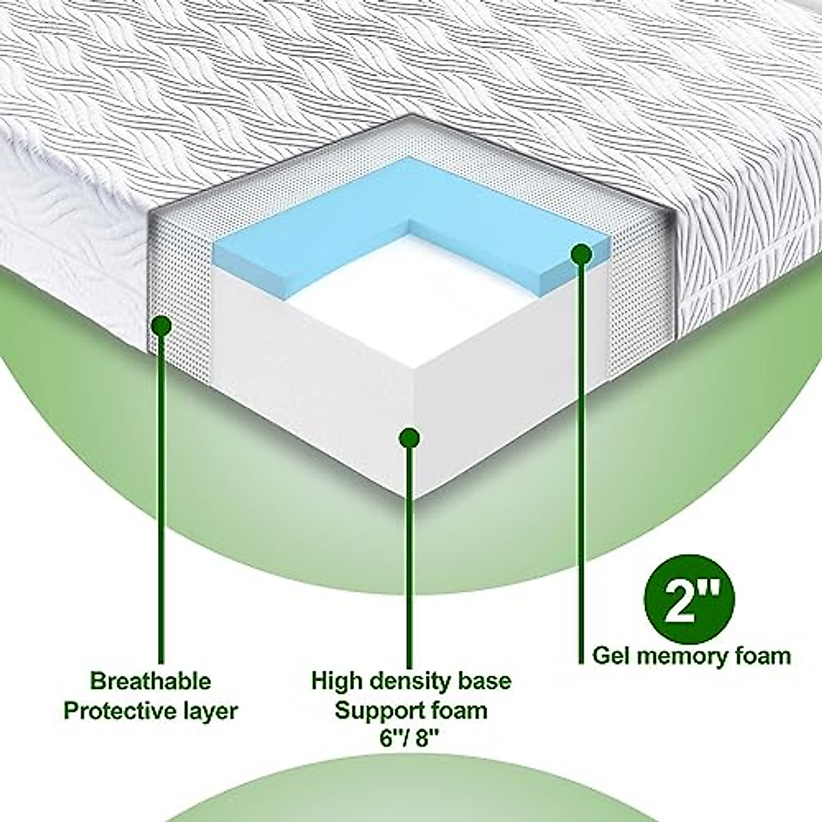 King Size Mattress, 10 Inch Gel Memory Foam Mattresses for Cool Sleep & Pressure Relief, Medium Firm Mattresses in Box, Fiberglass Free, CertiPUR-US Certified (King)