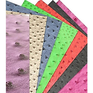 DuroLast™ Classic Ostrich Upholstery Vinyl Fabric Sold by The Yard 2 Tone Embossed Raised DIY Upholstery Accessories Apparel (Orange)