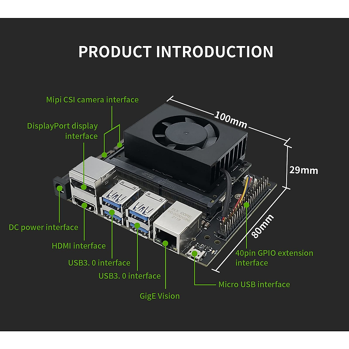 Jetson Nano 4GB RAM 16G eMMC onboard for AI Robotics Machine Learning (Heat Sink Version)