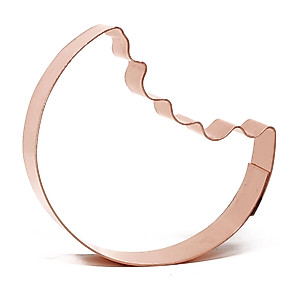 3 Inch Round Cookie Cutter with bite taken out - Handcrafted Copper Cookie Cutter by The Fussy Pup