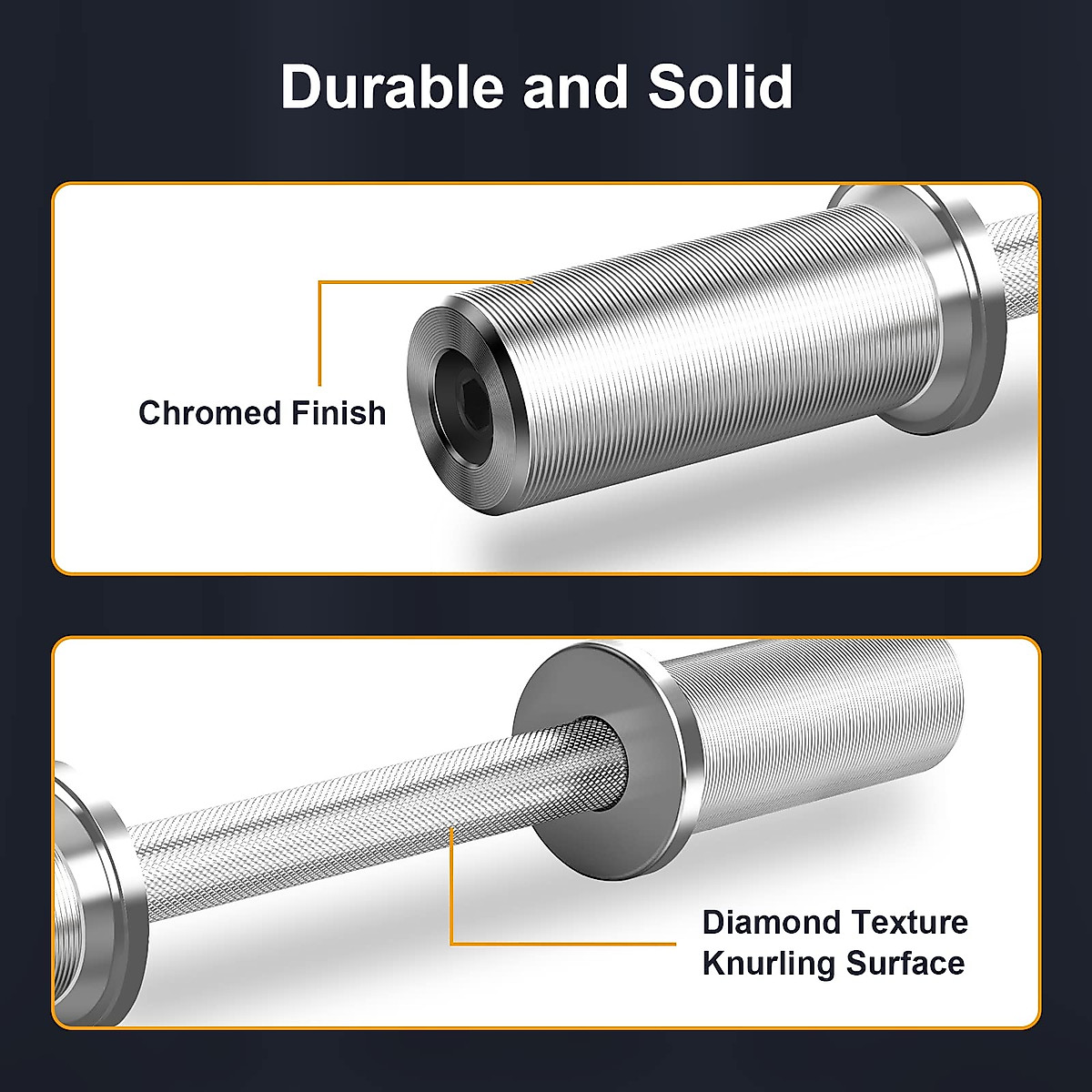 Uboway Olympic Dumbbell Handles: 20" Dumbbell Set for 2" Olympic Weight Plates, Weight Lifting Handles with 2 Pair of Spring Collars, Home Gym Accessories