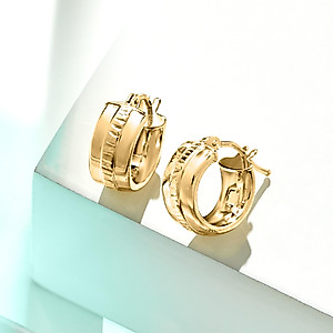Canaria Italian 10kt Yellow Gold Huggie Hoop Earrings