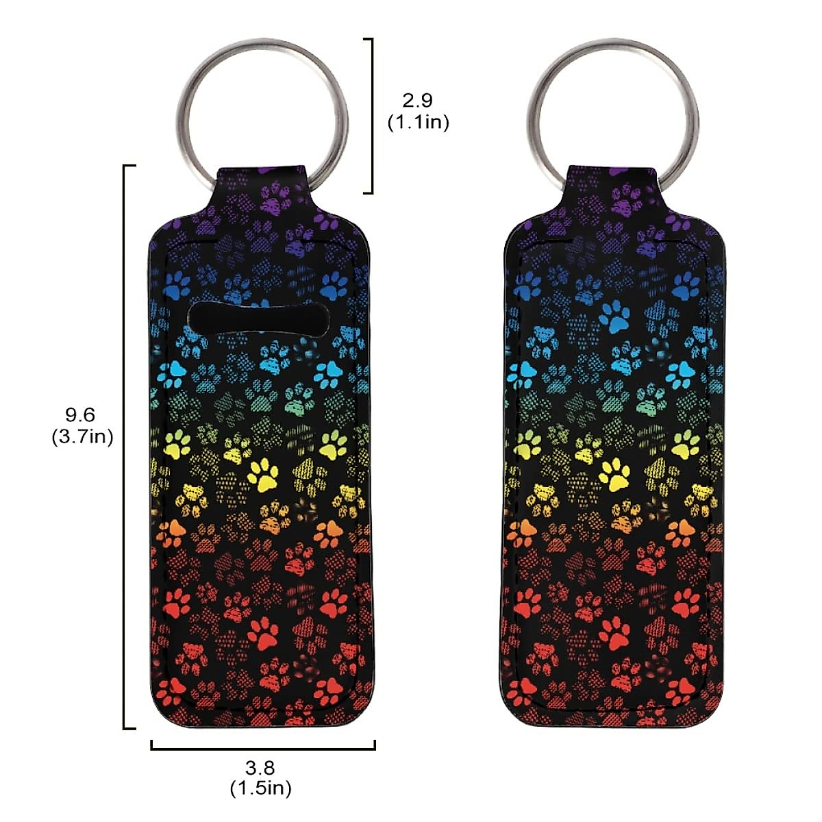 GLUDEAR Cow Leopard Print Chapstick Holder Lipstick Sleeve for Adult Women Big Girl Lip Balm Holder Keychains,Panda,OneSize