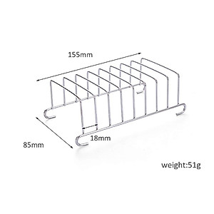 Cabilock 2pcs Stainless Steel Toast Slice Holder 8 Slot Toast and Bread Rack Serving Food Breakfast Stand Cooking Air Fryer Food Serving Dish 15.5X8.5X1.8CM,Silver,HYFLQ54ZA8G203ZEV515IQ