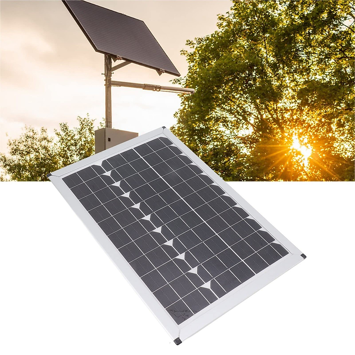 Cryfokt 100W Solar Panel Kit, Monocrystalline Solar Module with Waterproof 20A 12V 24V Controller, Lightweight and Portable Solar Charger for Car Camping