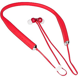 Toshiba Neckband Bluetooth Headphones | Wireless Bluetooth Earbuds | Bluetooth Neckband Headset w/Deep Base | 65FT Working Range | Water/Sweat Resistant | 8-10 Hours Music & Talk Time | RZE-BT600E(R)