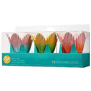 72 Ct Spring Easter Flower Petal Baking Cups Ombre