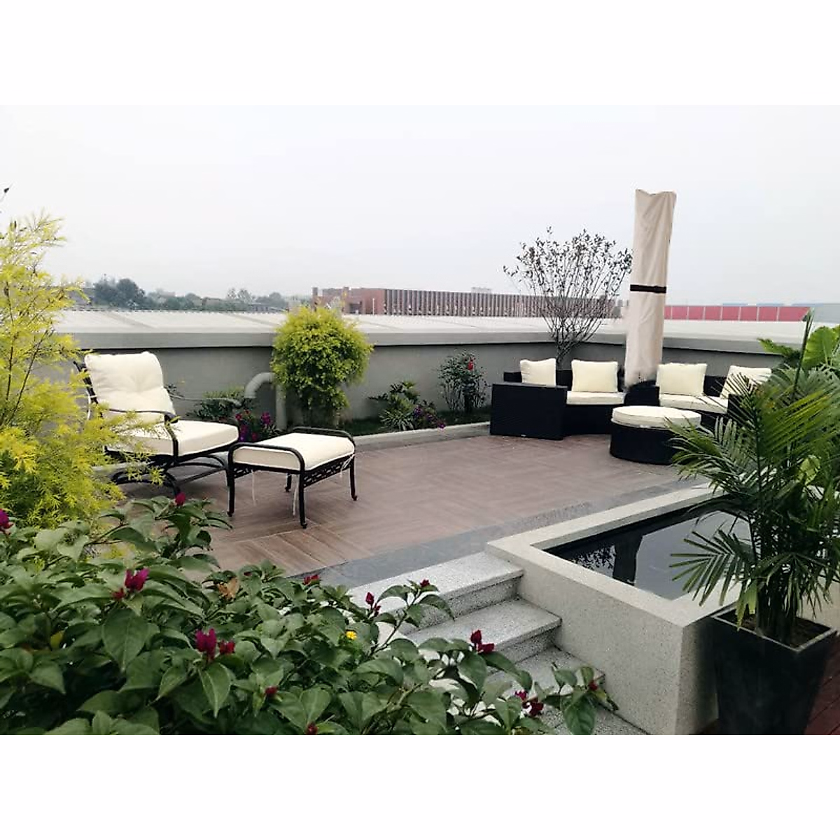 CoverFml Patio Umbrella Cover - 420D Waterproof Outdoor Umbrella Cover - Fits 7-10Ft Market Parasol, 15Ft Double Sided Umbrella - Beige