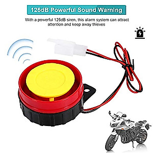 Motorcycle Bike Anti-Theft Alarm System, 12V Universal Anti-Theft Security Alarm with Double Remote Control