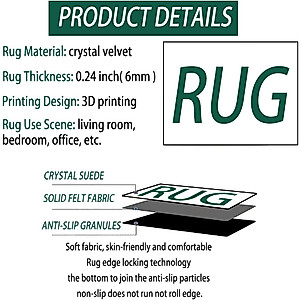 Anime Rugs Thickened Locking Edge Large Size Rug Bedroom Non-Slip Carpet Living Room Rugs Living Room Kitchen Hallway Bedroom Soft Machine Washable Floor Carpet 48x72 inch 22