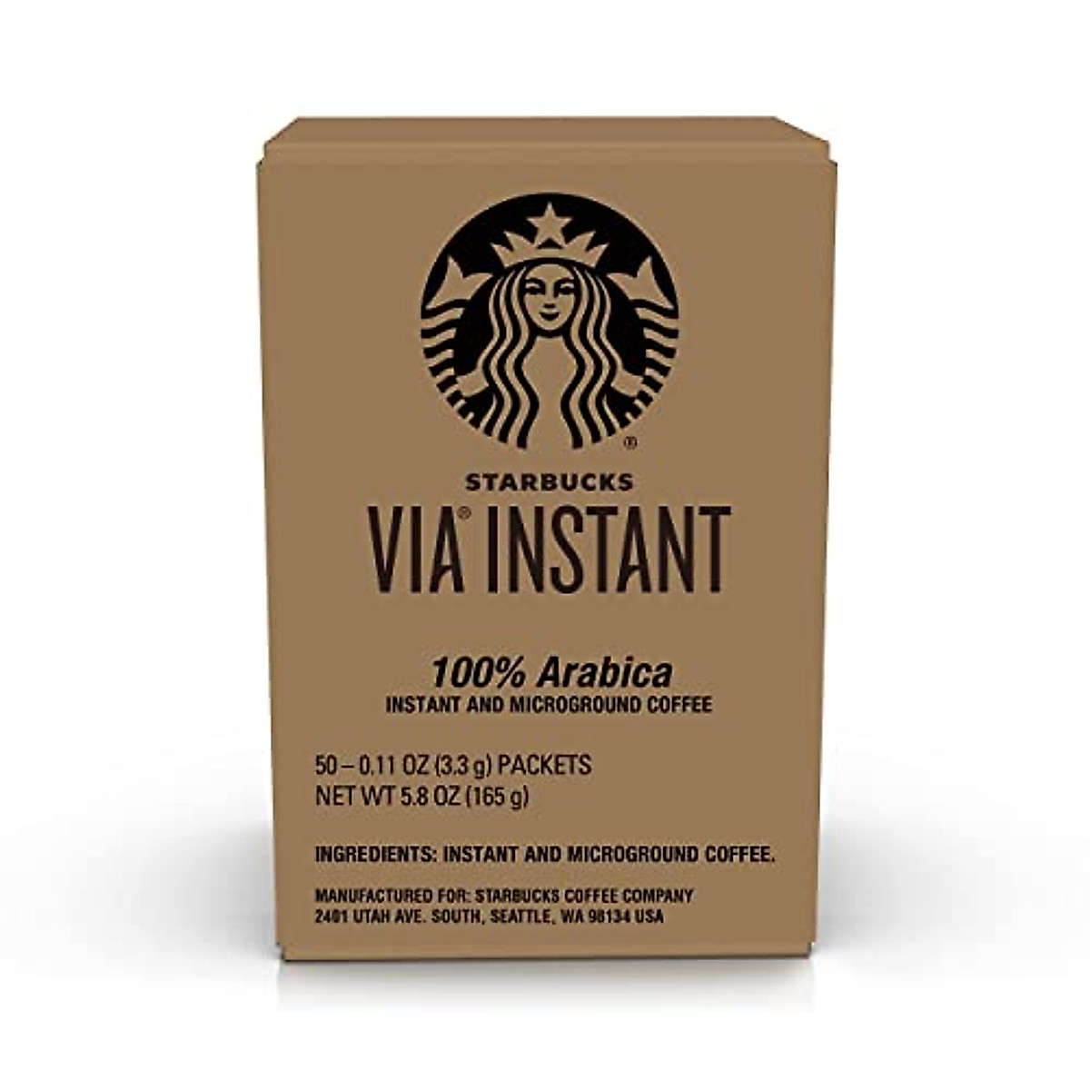 Starbucks VIA Instant Coffee Blonde Roast Packets — Veranda Blend, 50 Count (Pack of 1)