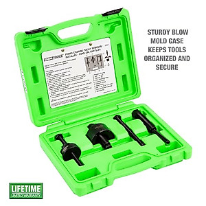 OEMTOOLS 37031 Power Steering Pulley Puller and Installer Kit, Removes and Installs Power Steering Pump Pulleys on Most Domestic Vehicles, Ford, GM, VW , green