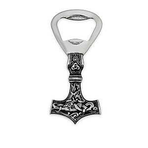 HAQUIL Viking Hammer Bottle Opener Norse Viking Mjolnir Odin Mythology Portable Key Chain Stainless Steel Beer Opener