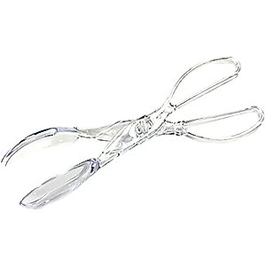Chef Craft Premium Salad Scissor Tongs, 11 inches in length, Clear
