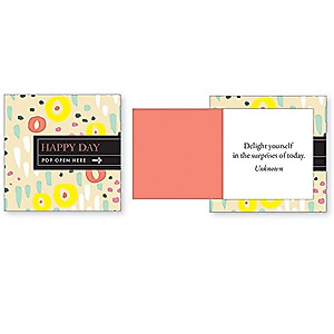 Tiptop Home Pop Open Cards, Believe, BE Happy, Smile, Thank You, Shine, Happy Day, Carpe Diem - Inspirational Greeting Cards - with GB Pen