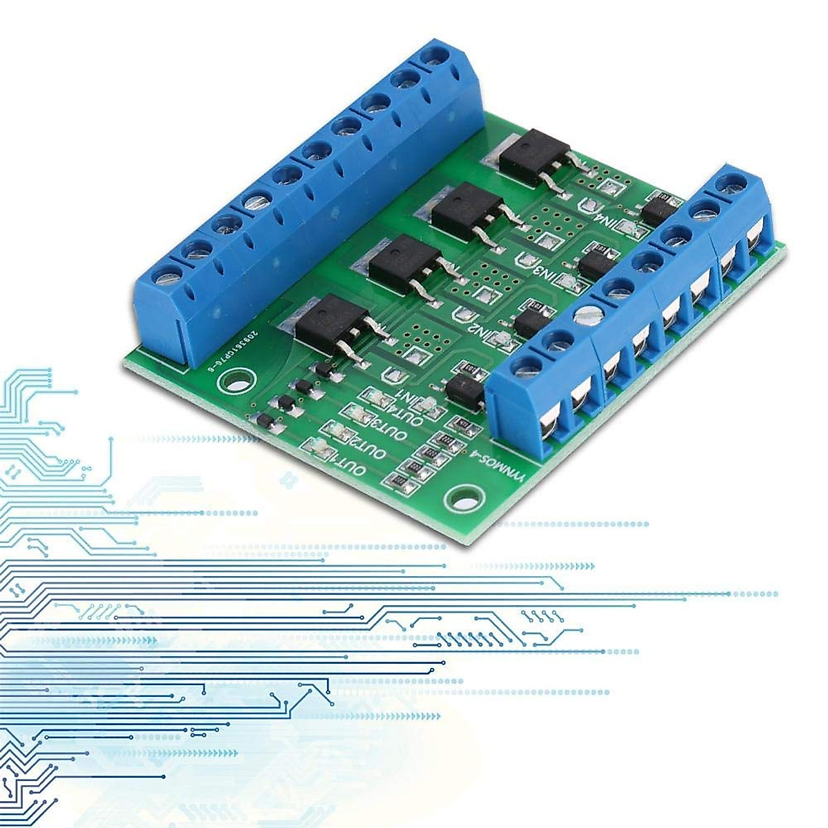 MOS FET PWM 3-20V to 3.7-27VDC 10A 4-Channel Driver Module PLC Amplifier Circuit Board