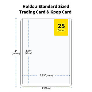 HYARUAT 3x4 Toploaders - 35pt Clear Top Loaders for Trading Cards, Card Protectors Hard Plastic with Protective Film, 25 Pack