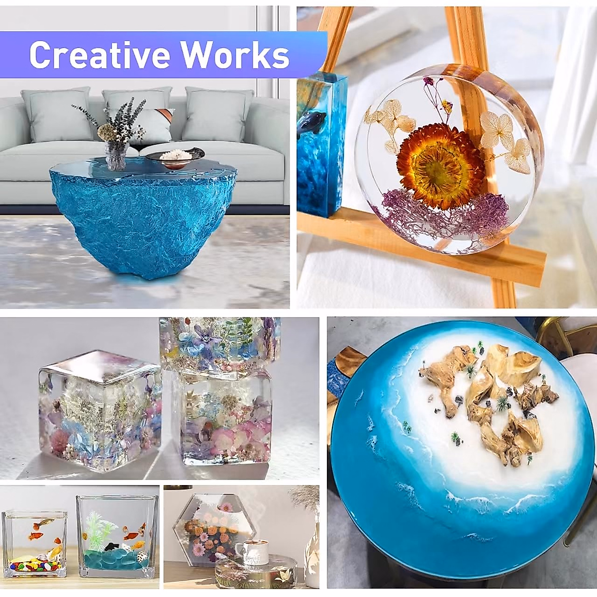 Bsrezn 96OZ Epoxy Resin Kit, Upgraded Crystal Clear Hard Casting Resin and Hardener Apoxy Resina Epoxica Transparente 2 Part Resin Art Supplies for Jewelry Making Mold Table top Craft 1:1