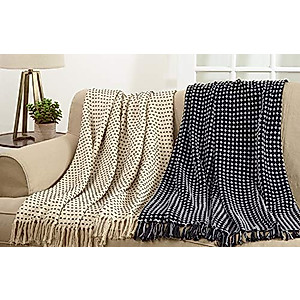 SARO LIFESTYLE Cross Stitch Design Throw