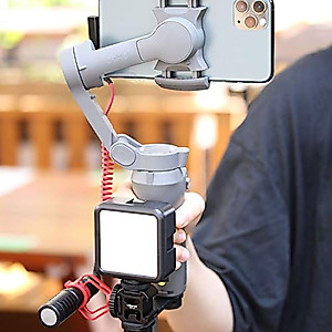 Ulanzi PT-3 Triple Cold Shoe Gimbal Microphone Mount Extenstion Bar, w 1/4 inch Adapter Video Light Microphone Mount Compatible for DJI OM 4/OSMO Mobile3/Zhiyun Smooth q 4/Feiyu Gimbal Stabilizer