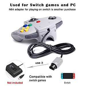 KIWITATA 2X Classic N64 Controller, Retro N64 Remote Wired Game Upgraded Joystick Gamepad Controller for N64 Video Game Console