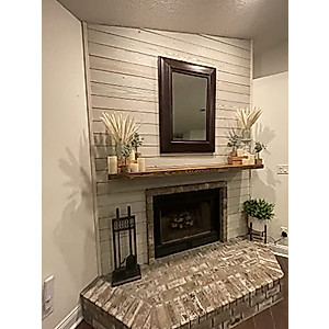 Joel's Antiques Floating Wall Shelf - Wood Decor & Long Shelf for Fireplace Mantel, Bookshelf, & Farmhouse - Wall-Mounted Rustic Stand, Wooden Hanging Display - Medium Brown, 72" x 8" x 2"