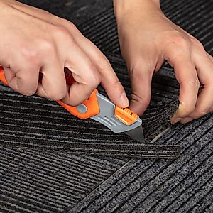 KATA 6-Pack Utility Knife, Folding Box Cutter for Cartons, Cardboard and Boxes, Quick Change Blade, 10pcs Extra SK5 Blades Included, Lock Back Mechanism