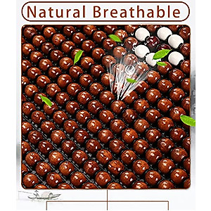INCH EMPIRE Summer Cool Natural Maple Beads 678pcs Car Seat Cover Office Home Chair Square Pad Breathable Cushion(Light Brown)