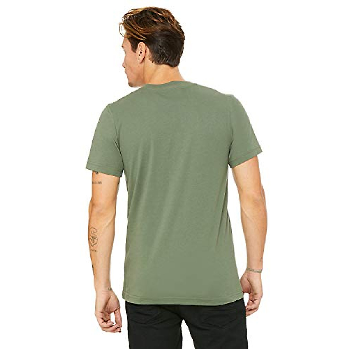 Bella Canvas Unisex Jersey Short Sleeve V-Neck Tee C3005 Military Green