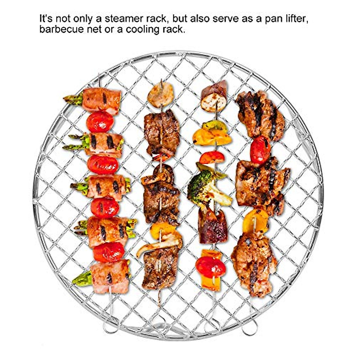 Vifemify Multi-Purpose Stainless Steel Grill Net BBQ Steamer Rack Fryer Accessories Healthy and Non Toxic Easy to Use Easy to Clean