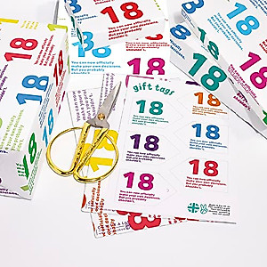 CENTRAL 23 Funny Wrapping Paper - 6 Sheets Gift Wrap With Tags - 18th Birthday Wrapping Paper - Recyclable
